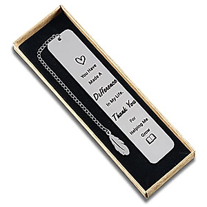 Appreciation Gifts for Teachers Mentor Teaching Assistant Boss Book Lovers Readers Thank You for Helping Me Grow Metal Bookmarks Appreciation Week First Last Day of School Graduations