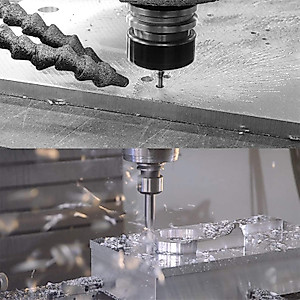 SpeTool 1/4 End Mill for Aluminum 3 Flutes CNC Spiral Router Bit for Aluminum Cut Non-Ferrous Metal Upcut Extra Long 4 inches