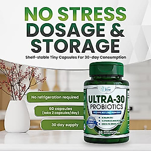 Probiotic 30 Billion CFU 18 Strains for Digestive & Gut Health - Men & Women Prebiotic & Probiotics Supplement Support for Bloating Constipation Diarrhea Gas - Includes Lactobacillus Gasseri