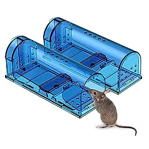 Humane Mouse Trap - Catch and Release Traps That Work - 2 Pack Trap No Kill for mice/Rodent Pet Safe (Dog/Cat) Best Indoor/Outdoor Mousetrap Non Killer Small Mole Capture Cage
