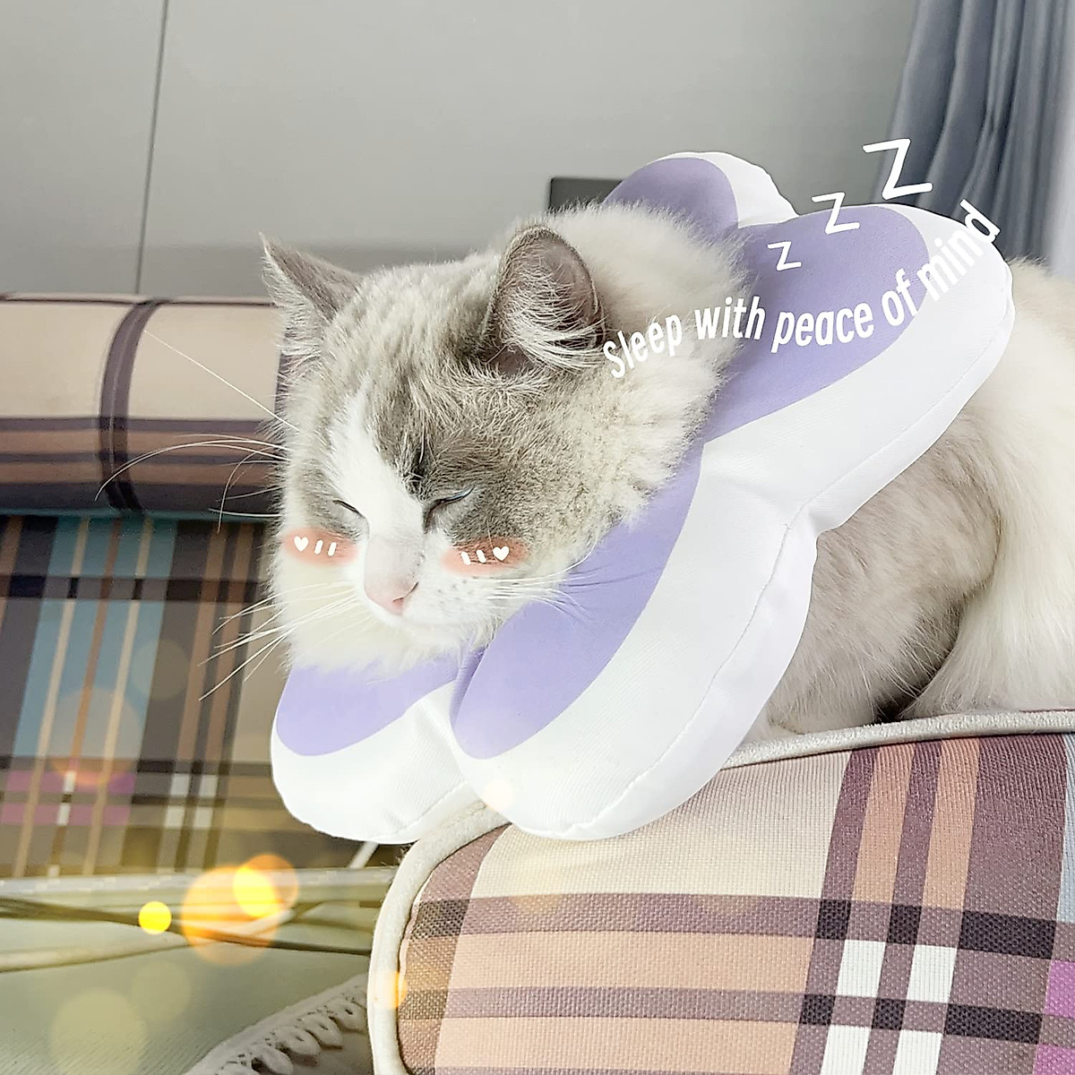 KUDES Cat Cone Collar,Cute Flower Waterproof Elizabethan e Collar for Cat and Small Dog Anti-Bite Lick Wound Healing Protective Neck Cone After Surgery Recovery Collar for Small Pet,All-Season Style