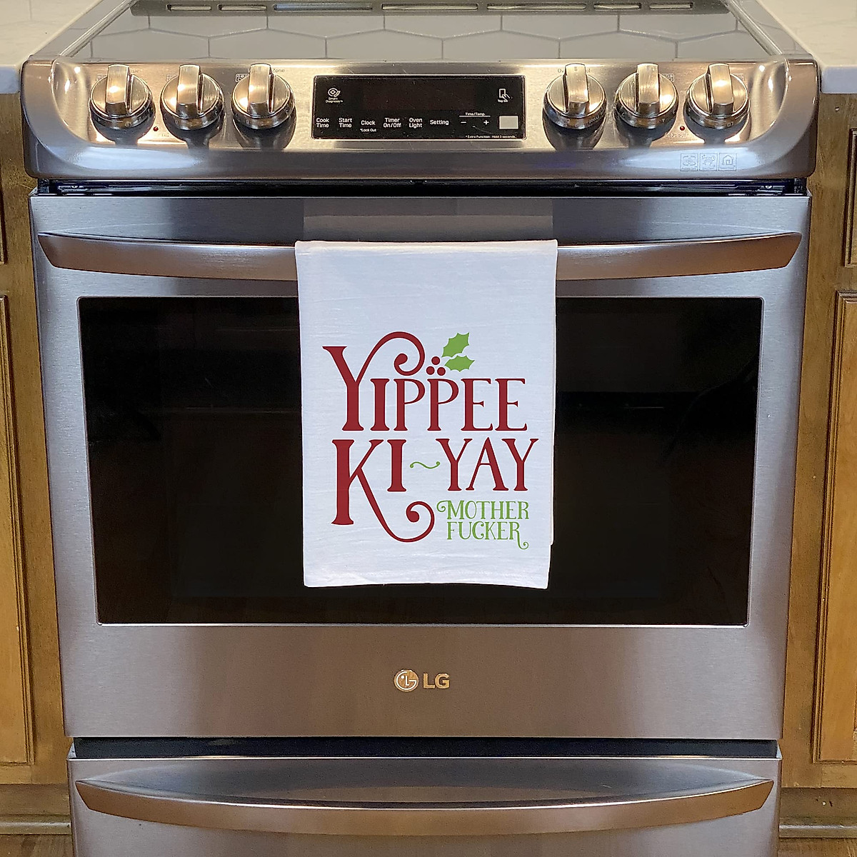 RubiaRojo Yippee Ki Yay Holiday Flour Sack Kitchen Hand Towel