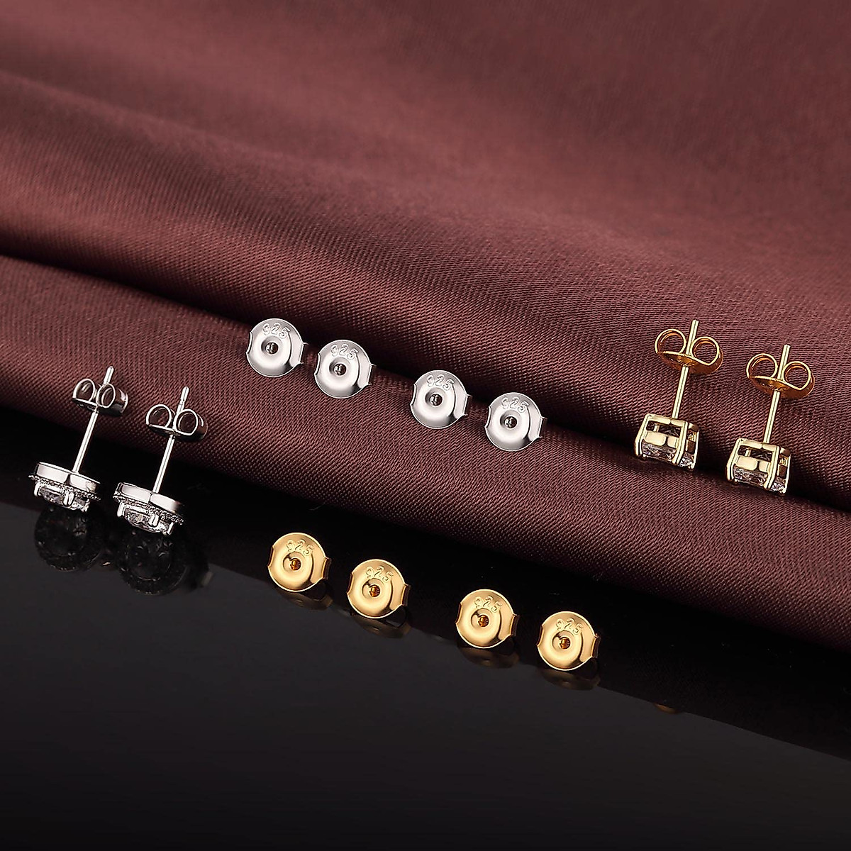 DELECOE 14K Gold Plated Earring Backs Replacements, 925 Sterling Silver Hypoallergenic Secure Gold Earring Backs Locking for Studs Earrings