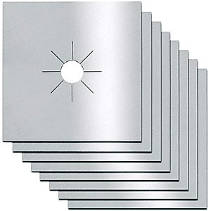 Stove Burner Covers,0.3 MM Double Thickness,8 Pack,Gas Stove Burner Liners,Non-stick Reusable Gas Range Stove Top Covers for Kitchen,Cuttable,Easy to Clean,Silver,Size 10.6” x 10.6”
