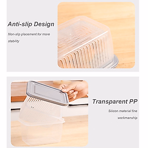 GIFZES Fruit Storage Containers for Fridge, Fruit Vegetable Produce Saver Containers Fridge Organizers with Airtight Lid & Colander, BPA-Free Vegetable Storage Lettuce Keepers for Refrigerator White