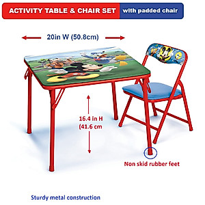 Disney Junior 45704 Mickey Kids Table & Chair Set, Junior Table for Toddlers Ages 2-5 Years ,20" x 20"