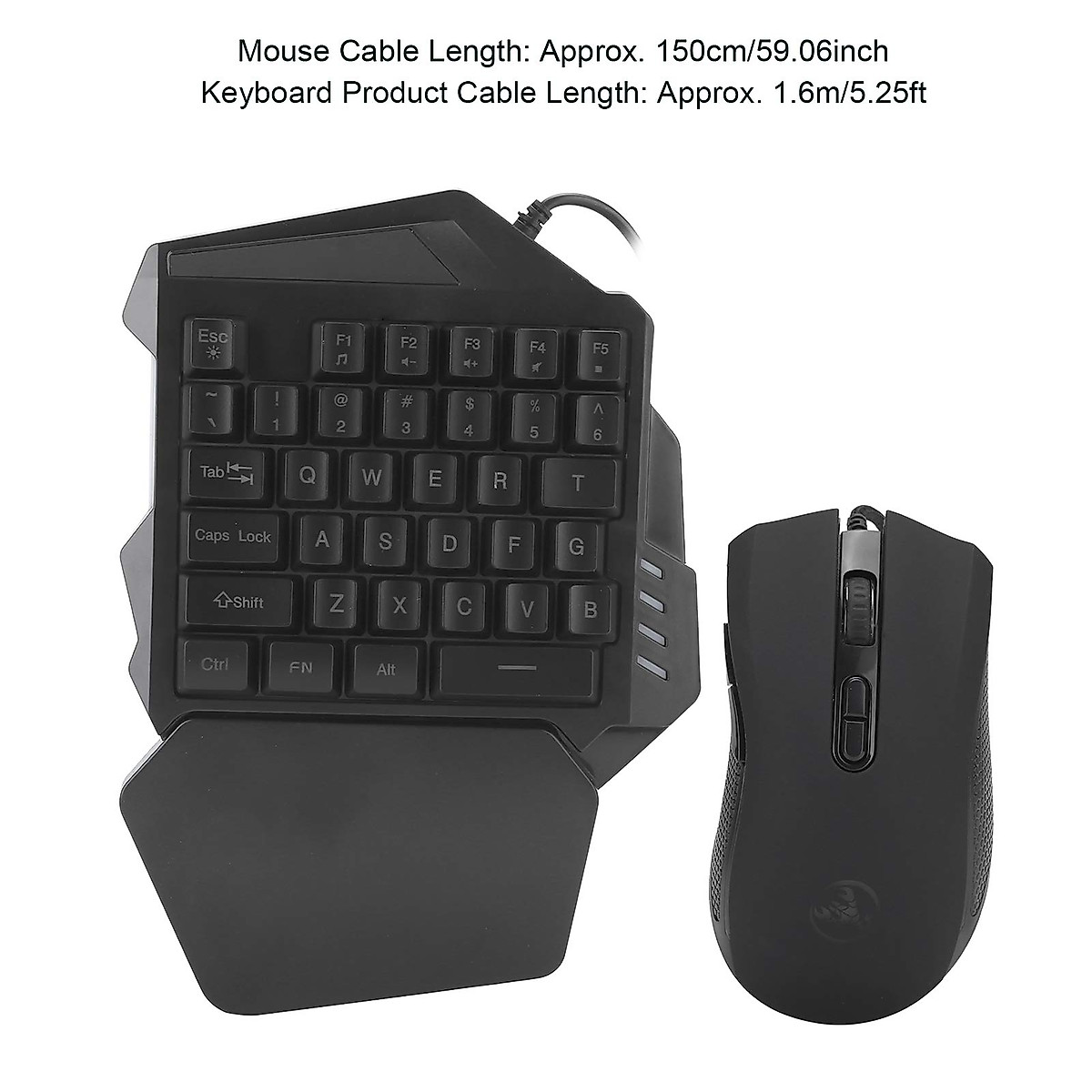 One-Handed RGB Gaming Keyboard and Combo with Converter, 3200 DPI Mouse, 35 Keys Gaming Keypad Adapter Base Kit Set for/X-One/for PS3/X-360/for Switch