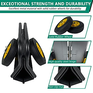 VoTwoofv Heavy Duty Panel Dolly,10" Solid Rubber Tires Wheels Slab Dolly,1000LBS Load Capacity All Terrain Moving Cart Dolly with Handle for Wall Panel,Sheetrock,Lumber,for Garage,Home,Warehouse