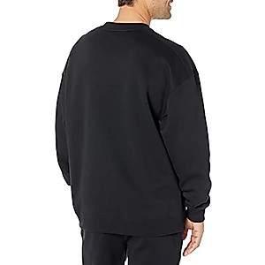 Amazon Essentials Men's Oversized-Fit Crewneck Sweatshirt (Available in Big & Tall), Black, XX-Large