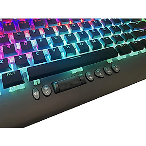 Netis K3101 Wired Mechanical Gaming Keyboard Rainbow Backlit Cherry MX Red Switches Equivalent with Multimedia Wheel for Gaming and Office PC Laptop Desktop Computers