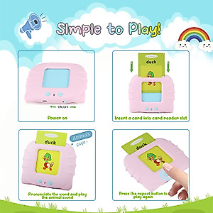 FREE TO FLY Learning Toys Flash Cards for Toddlers 2-4: 384 Sight Words Kindergarten Alphabet ABC Learning Card Machine Tater Tots Pocket Vocab Learning Gift for 2 3 4 5 6 Year Old Girls Boys