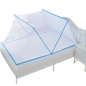 125 x 70 x 50cm Mosquito Net for Baby Mosquito Tent, Mosquito Net Tent Easy to Store Transparent Portable to Your Room (Blue)