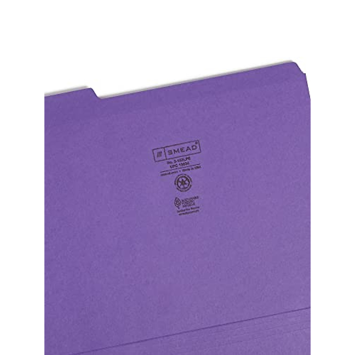 Smead File Folder, Reinforced 1/3-Cut Tab, Letter Size, Purple, 100 per Box (13034)