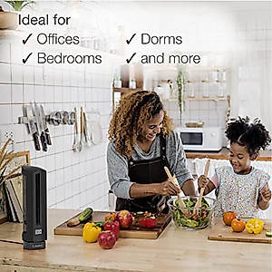 Lasko Air Stik Oscillating Tabletop Fan, Ultra-Slim Design, 2 Quiet Speeds, for Bedroom, Dorm Rooms, Office, 14", Black, T14200