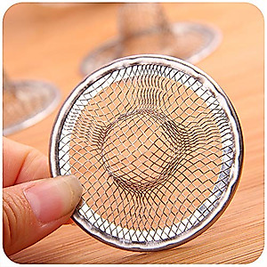 KRISMYA 2pcs Stainless Steel Mesh Metal Sink Strainer Bathtub Drain Hole Hair Catcher Drain Hole Filter Trap（2.75 Inch）