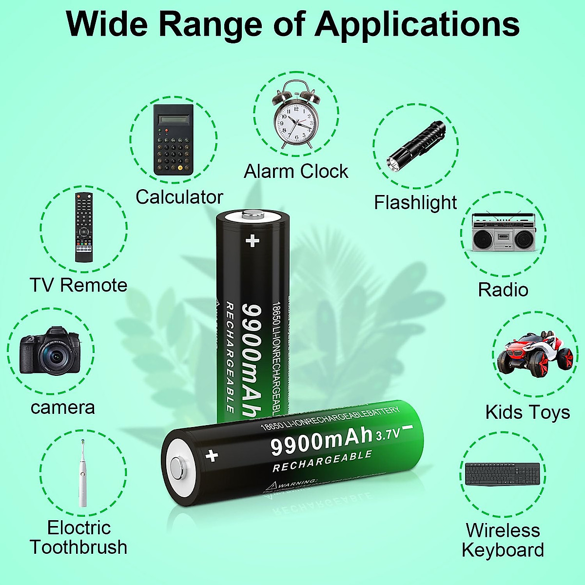 CPZZ 3.7volt 18650 Rechargeable Battery 3.7v Battery 18650 Rechargeable Battery Lithium 3.7 Volt Button top for flashlights and headlamp，Headlight etc (2pack-3.7v)