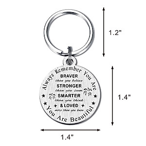 SOUSYOKYO Teen Girl Gifts for Birthday, You are Beautiful Girl Hello Keychain, Cute Female Inspirational Quote Gifts for Women Teenage Stuff