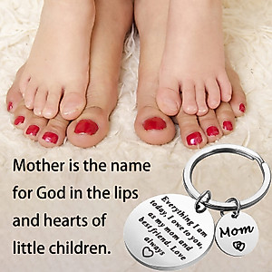 Gaoikerr Mother Day Keychain,Mom Birthday Gifts from Daughter Keychain-As My Mom and Best Friend,Love Always