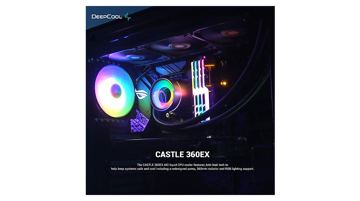 DEEPCOOL Castle 360EX AIO Liquid Cooler - RGB, Anti-Leak