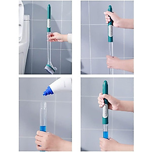 Creative Brush Toilet Brush Double Sided Brush Head Toilet Cleaner Brush Plastic Handle Toilet Bowl Brush and Stand