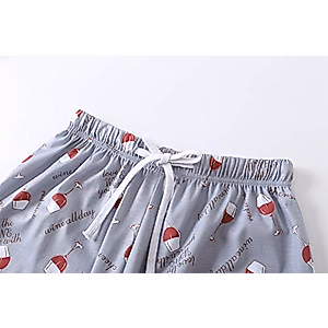 HONG HUI Women's Capri Pajama Sets Plus Size Sleepwear Top with Capri Pants 2 Piece Sleep Set