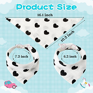Zainpe 8Pcs Muslin Baby Bibs Love Heart Tree Snowflake Bandana Bib Soft Absorbent Infant Burp Cloths Adjustable Snap Saliva Towels for Boys Grils Toddler Newborns Drooling Feeding Teething 0-24 Months