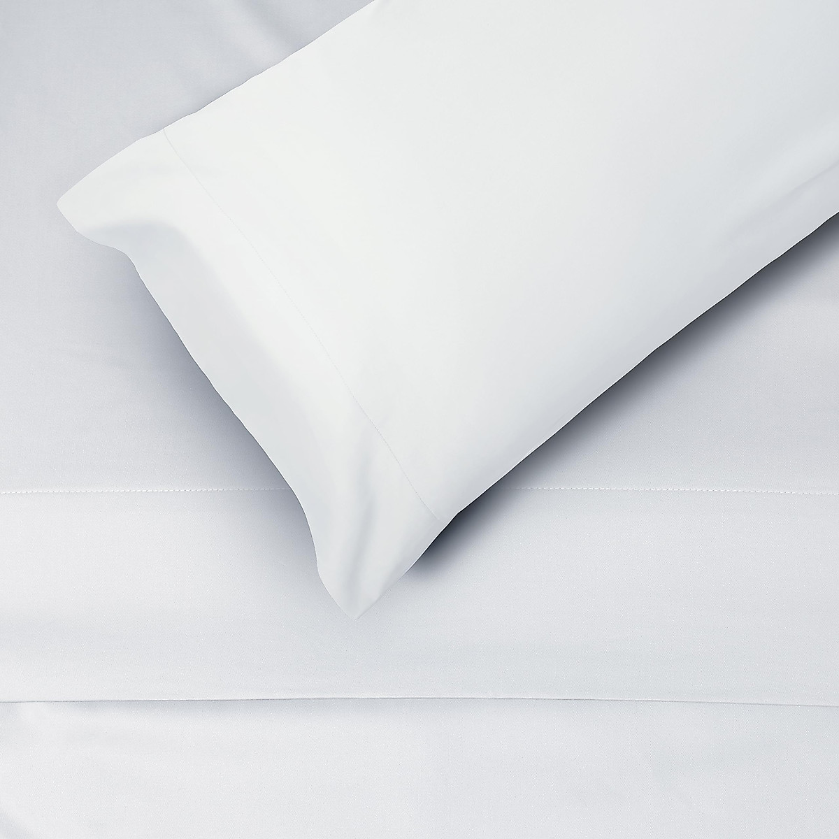 1000 Thread Count 100% Egyptian Cotton Pillowcases for Sleeping,Satin Pattern White, Envelope Closure Pillowcase Silk Soft Bed Pillow Cover(2 Pcs Standard 20"x26", White)…