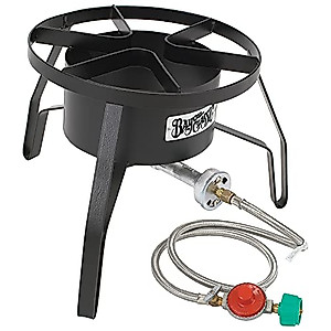 Bayou Classic SP10 High-Pressure Cooker - 14-in Single Propane Burner for Outdoor Cooking, Outdoor Stove - Crawfish Boiler, Home Brewing Burner, Maple Syrup Prep. Fits Large Boiling Pots and Fryers - Seafood Boil Pot.
