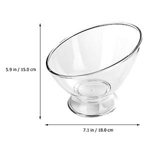 Housoutil Angled Salad Bowls Plastic Round Serving Bowls Footed Trifle Bowl Dessert Cups Sundae Ice Cream Bowls Chips Bowls for Candy Snacks Fruit Mixing Bowl