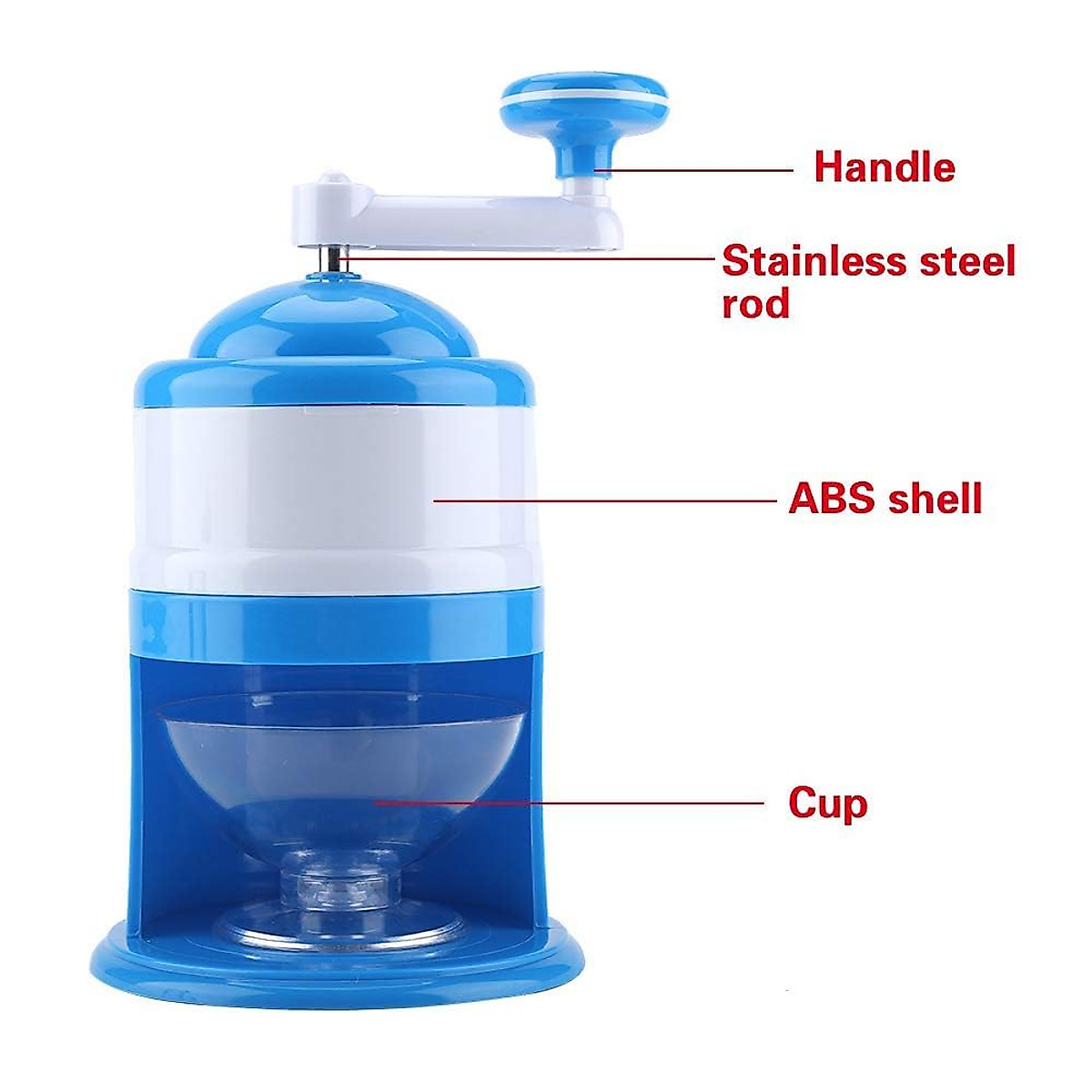 Manual Crushed Ice Maker, Countertop Ice Maker Machine Snow Cone Machine for Slushie Shaved Ice Maker Household Protable Small Slushie Machine