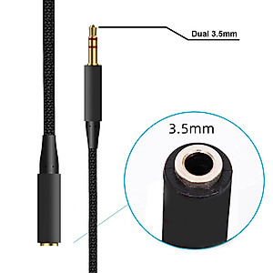 Arzweyk Headphone Splitter 2 in 1 Y Splitter Replacement Audio Extension Cable Compatible with HyperX Cloud II/Cloud Alpha/Cloud Flight/Cloud Silver/Cloud Flight/HyperX CloudX Series Headphone,6.5FT