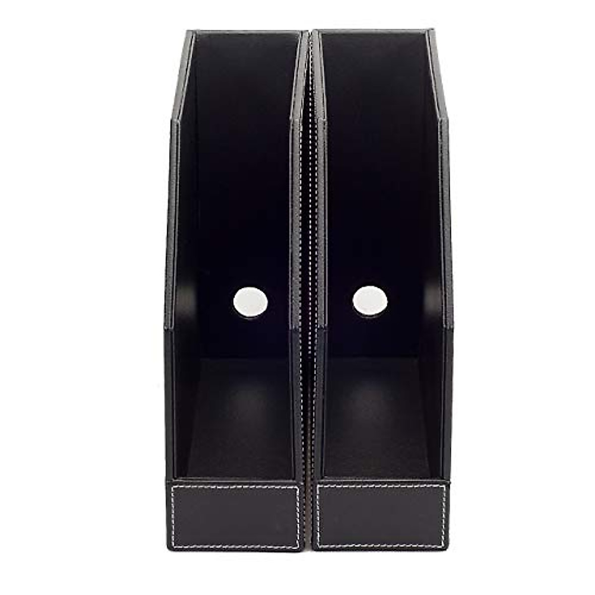 MobileVision Executive PU Leather Vertical File Folder Holder & Office Product Organizer, Store Files, Magazines, Notepads, Books and more, 2 Pack Combo Set