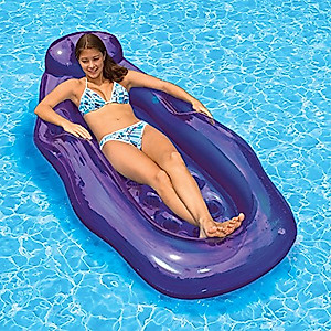 Poolmaster Riviera Inflatable Wet/Dry Sun Swimming Pool Lounge and Swimming Pool Float (Purple)