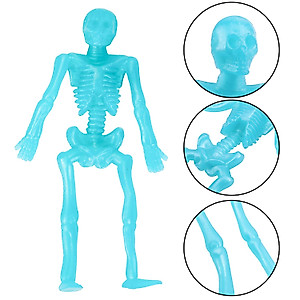 Konsait 72 Pack Stretchy Skeletons Stretchy Toys Bulk Set, Random 10 Glitter Color Sensory Bendable Toys, Party Favors for Kids Halloween Birthday Gift, Goodie Bags, Pinata Filler, Classroom Prizes