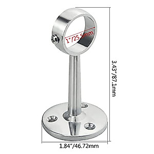 WMYCONGCONG 4 PCS Shower Curtain Closet Rod Holder Ceiling-mounted Curtain Rod Bracket 1 Inch Diameter Shower Curtain Flange Pole End Supports