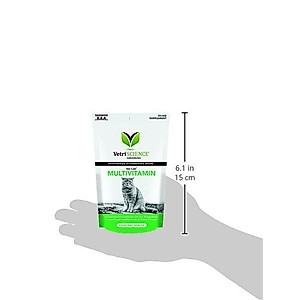 VETRISCIENCE NuCat Multi Vitamin for Cats, 30 Chews - Complete MultiVitamin Supports Skin and Coat, Immune System, Eye Sight and Everyday Wellness