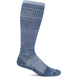 Sockwell Women's Micro Grade Moderate Graduated Compression Sock, Denim - M/L