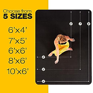 ActiveGear Extra Large Yoga Mat 10 x 6 ft - 8mm Extra Thick, Durable, Comfortable, Non-Slip & Odorless Premium Yoga and Pilates Mat for Home Gym - Black