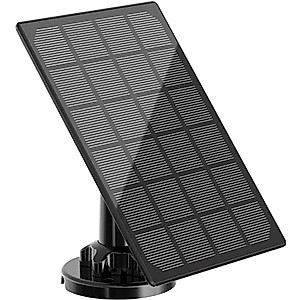 Solar Panels for Outdoor Wireless Security Camera, Waterproof Solar Panel Powering Compatible with DC 3V Rechargeable Battery, 10ft Charging Cable, Micro USB & Type-C Port, Adjustable Mounting Bracket