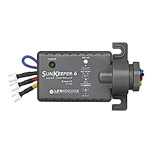 Morningstar Sunkeeper 6A Solar Charge Controller for 12V Batteries, Outdoor Solar Panel Controller (IP65), Battery Controller Solar Controller 12V, Lowest Fail Rate Charge Controller for Oil Industry