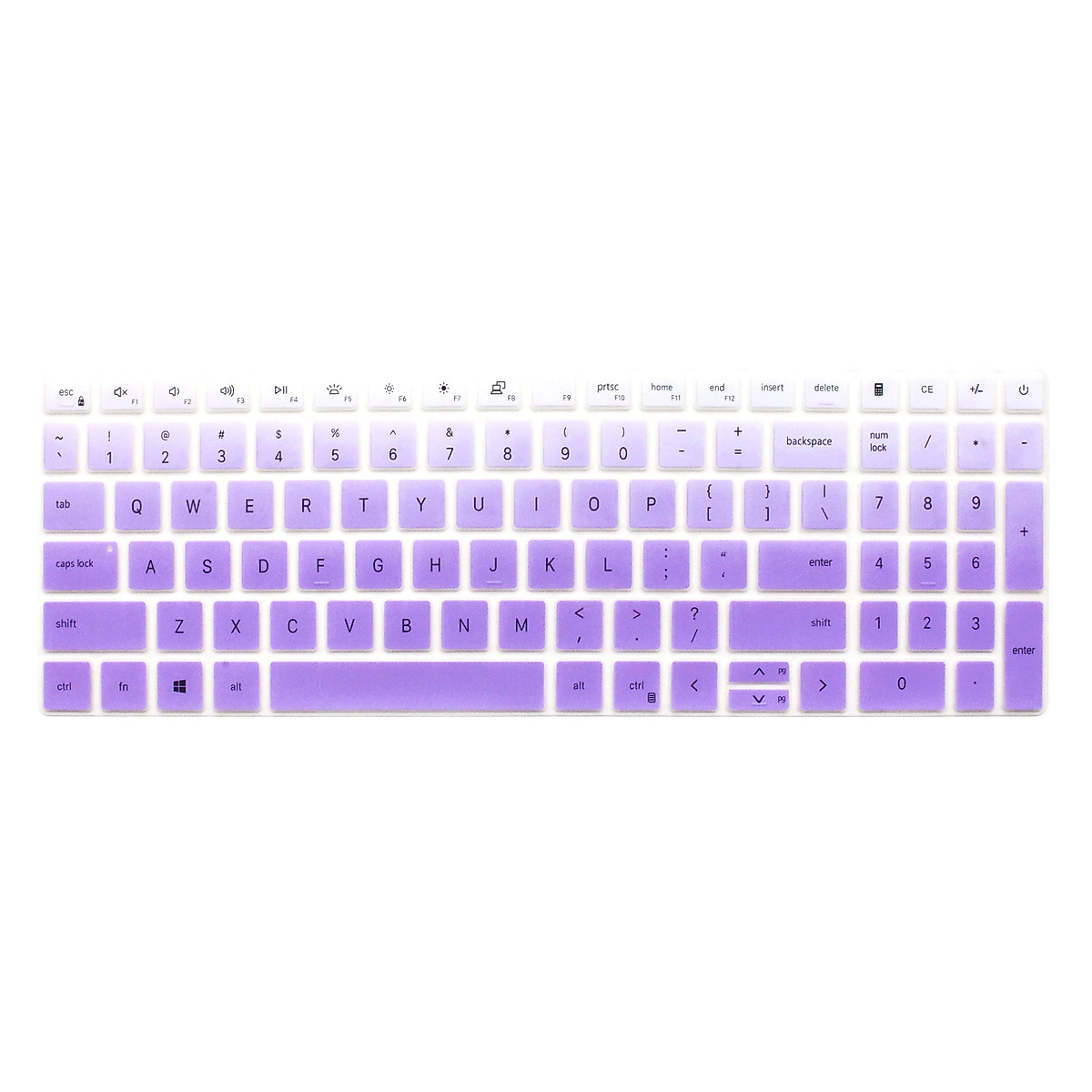 Silicone Keyboard Cover Compatible for 2021 Dell Inspiron 15 5510 5515 5518 , Dell Inspiron 15 3000 3510 3511, Dell Inspiron 16 Plus 7610, Dell Latitude 3520 15.6" （Purple Ombre