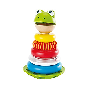 Hape E0457 Mr Frog Stacking Rings - Toddler Activity Toy L: 4.7, W: 4.7, H: 7.3 inch
