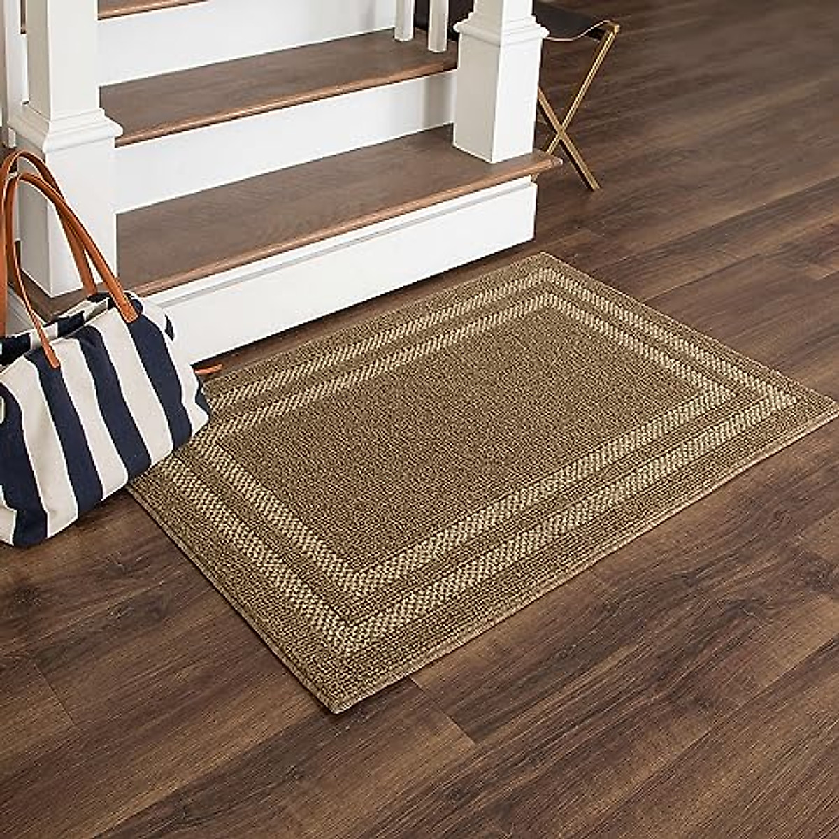 Mohawk Home Alden Sisal Geometric Border Tan 2' 6" x 3' 10" Area Rug Perfect for Living Room, Dining Room, Office