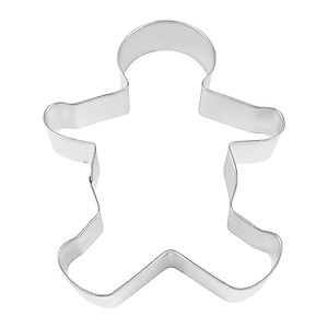 R&M International Gingerbread Boy Cookie Cutter, 8", Silver