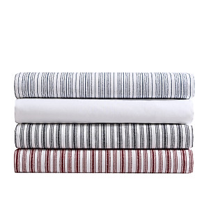 Nautica - Twin Fitted Sheet, Cotton Percale Bedding, Casual Home Decor (Solid White, Twin)