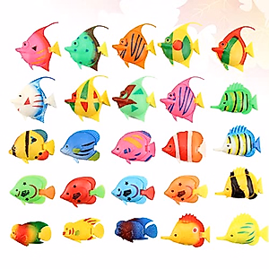 BESTOYARD Ocean Decor Ocean Decor 75 pcs Fish Aquarium Rubber Squirting Fish Artificial Plastic Fish sea Fish Animals Toys Ornament Plastic Fake Miniature Toys Miniature Toys
