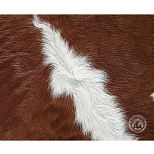 Genuine Calfskin Hereford Calf Hide Cow Skin Cowhide Rug Leather Area Rug 3 x 3 ft.