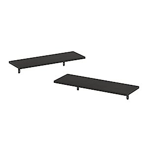 Furinno Rossi 23-Inch Wall Mounted Floating Display Shelves, Espresso, Set of 2