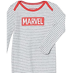 Amazon Essentials Disney | Marvel | Star Wars Baby Boys' Sleeper Gowns, Pack of 3, Marvel Friends, 0-6 Months