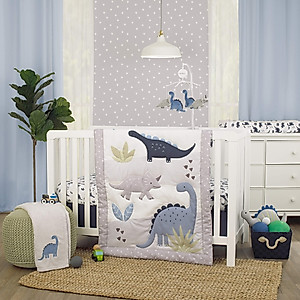 Carter's Dino Adventure Super Soft Gray and White Coral Fleece Changing Pad Cover